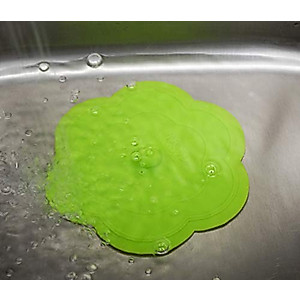 RSVP International Green Silicone Flower Kitchen Stopper, 6" | Sink Plug | Water-Tight Seal | Durable Silicone Withstands Hot Water | Dishwasher Safe