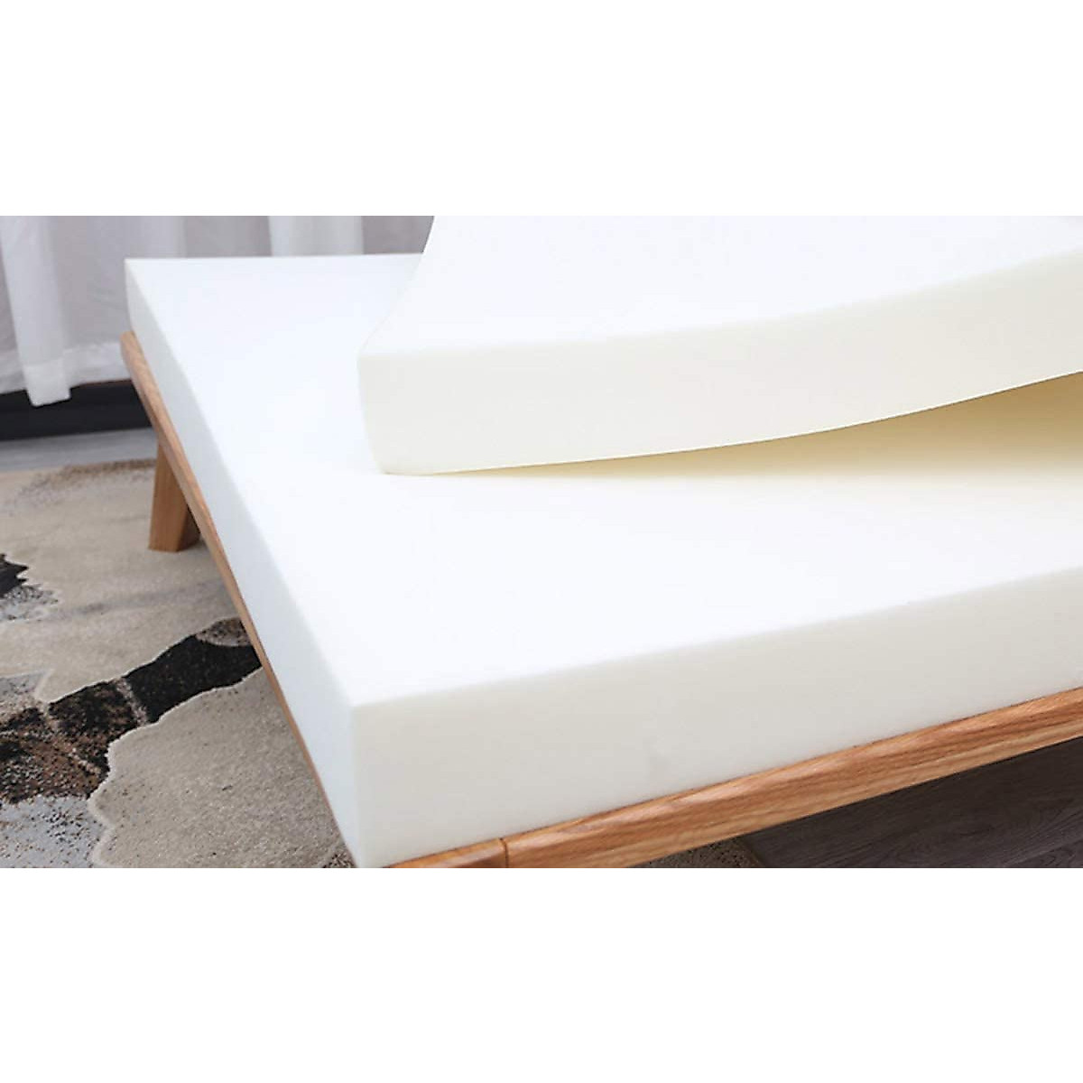 Hengz Outdoor Patio Bench Cushion 48Inch Rectangle Bench Seat Cushion Kitchen Bench Pad with Washable Cover,Thicken E Brown 48x16inch