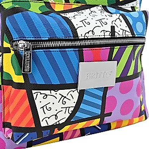 BRITTO Romero Vegan Leather Large Backpack, Colorful Landscape