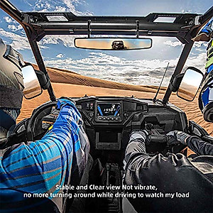 UTV Side Mirrors with 1.75" -2" Roll Bar Cage, UTV Mirrors 360 Degree Adjustable SXS Mirrors Compatible with Polaris RZR Kawasaki Teryx Mule Pioneer Yamaha Rhino YXZ