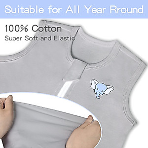 Pro Goleem Baby Wearable Blanket Cotton Sleep Sack 0-6 Months, Newborn Sleeveless Sleep Sack Bag with 2-Way Zipper, Lightweight Sleepsack for Newborn Baby Gifts (0.5 TOG, Small, Grey)