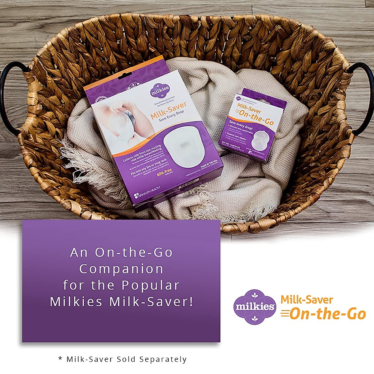 Milkies Milk-Saver On-The-Go, Breast Milk Collecting Shells and Nipple Shield, Discreet and Silicone-Free Catcher for Breastmilk, Collector Cups for Nursing & Breastfeeding, Holds More Than 1oz