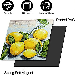 Homa Oil Painting Lemon Decor Dishwasher Magnet Cover Sticker Farmhouse Magnetic Refrigerator Panels Decal Fridge Magnets Stickers 23inch Wx26 H