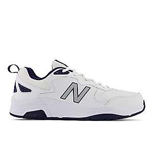 New Balance Men's 857 V3 Casual Comfort Cross Trainer, White/Navy, 11.5