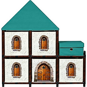 OneSpace 1 Recycled Paper Fantasy Fort Kids Storage Unit, Green and Brown