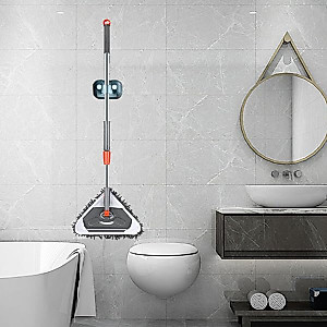 NEWBULU Long-Handled Wall Cleaning Mop, Ceiling Cleaner to Clean Ceiling Window Floors, Baseboard Cleaning Tool, Extension bar Range from 39 "to 85", 6 Replacement Pads and Window Cleaning Sticks