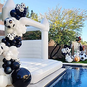 6 Pack Giant 22 Inch Soccer Foil Balloons 4D Sephere Mylar Football Balloons Helium Metallic Balloons for Birthday Party Sports Themed World Cup Party Decorations