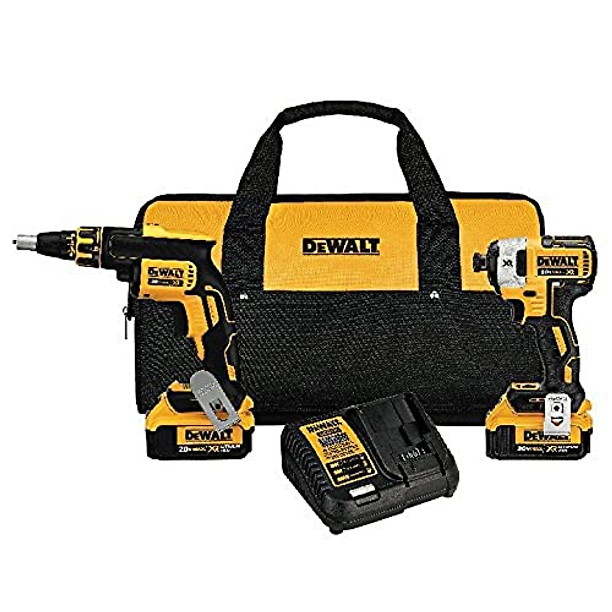 DEWALT 20V MAX* XR Drywall Screw Gun & Impact Driver Kit, 4.0-Amp Hour (DCK267M2)