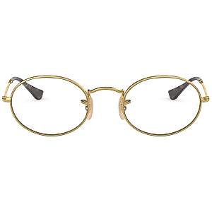 Ray-Ban RX3547V Oval Prescription Eyeglass Frames, Arista/Demo Lens, 48 mm