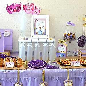 Purple Birthday Supplies,Silver Birthday Plates and Napkins,Serves 25 Guests Purple Paper Plates Napkins Sets for Girl Women Birthday Party Decoration(100 PCS)