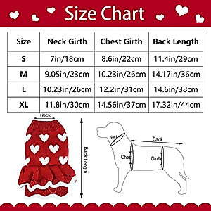Puppy Dog Sweater Dress Valentine's Christmas Girl Red Winter Warm Dog Princess Dress Knitwear Pet Sweater XL