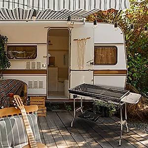 Neature Portable Charcoal Grill for Camping - 26.8in Tall Foldable BBQ Grill with Charcoal Fuel for Travel and Home