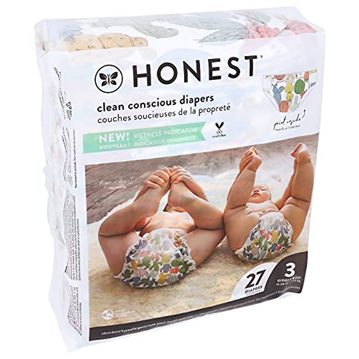 The Honest Company - Eco-Friendly and Premium Disposable Diapers - Pandas, Size 3 (16-28 lbs), 27 Count