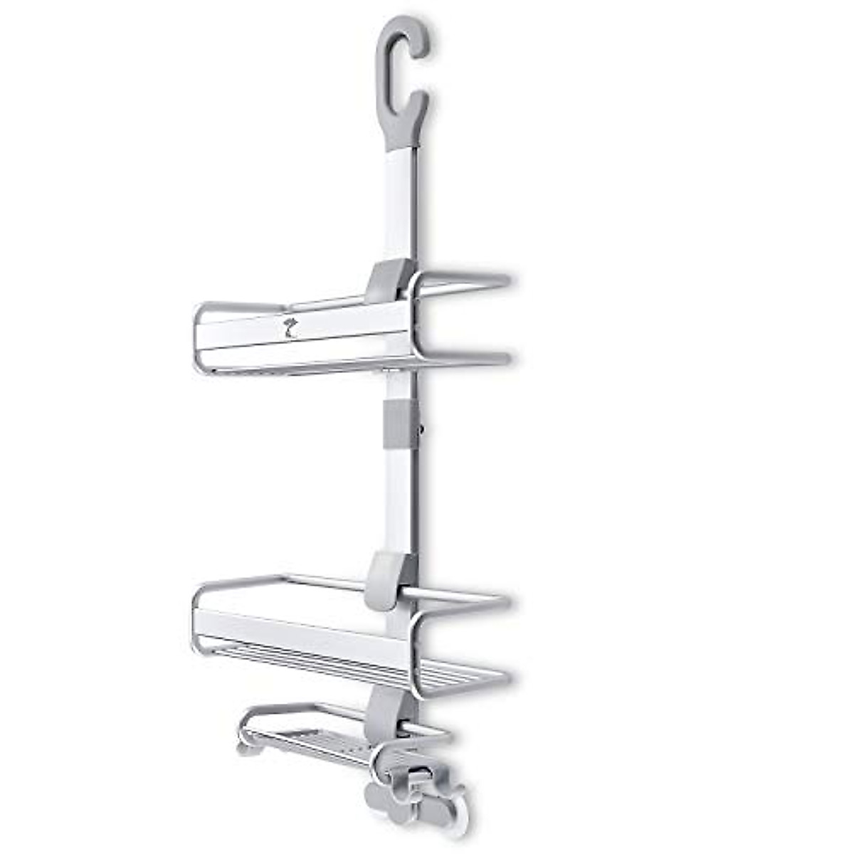 ToiletTree Products Aluminum Rustproof Shower & Bath Caddy - Hanging Storage Organizer with Hooks for Loofahs & Razors - Easy to Assemble Shower Shelf