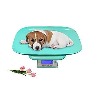 Flyvyan Digital Pet Scale, Puppy Scale for Whelping, Kitten Scale with Foldable LED Display, Small Animal Scale for Dog/Cat/Rabbit/Hamster, Kitchen Scale with Removable Tray (Robin Egg Blue)