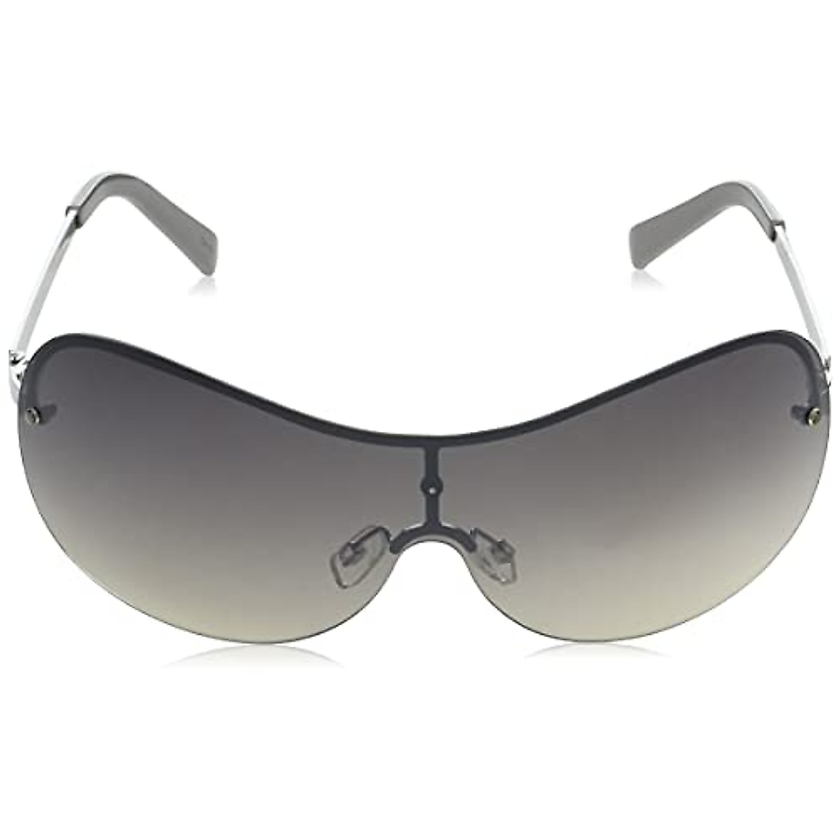 SOUTHPOLE Women's 444SP Vintage 90s Metal Shield Rectangular Sunglasses (139mm) -UV400 Protection, Trendy Gift, Silver & Grey, 139 mm
