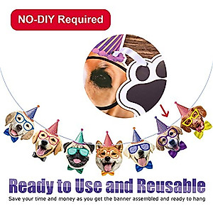 Dog Birthday Banner Birthday Garland Dog Theme Party Bunting Decoration Baby Shower Party Supplies (Dog)