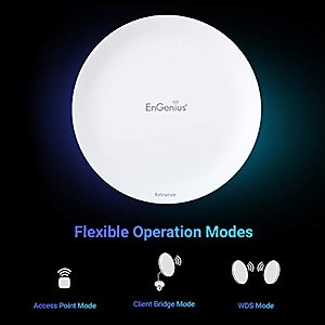 EnGenius Technologies Wi-Fi 5 Outdoor AC867 5GHz Wireless Access Point/Client Bridge, Long Range, PTP/PTMP, Additional 802.3at PoE Port, IP55, 26dBm with 19dBi Directional Antennas (N-EnStationAC Kit)