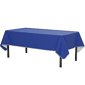 Dark Blue Vinyl Tablecloths - 54 In. x 108 In. - Pack Of 1 Rectangle Tablecloth - Dark Blue Flannel Backed Vinyl Tablecloths For Rectangle Tables - Plastic Table Cloths - Flannel Backing - Waterproof