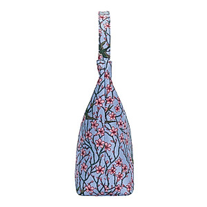 Signare Tapestry Hobo Shoulder bag Slouch Purse For Women with Blossom and Swallow Design (HOBO-BLOS)