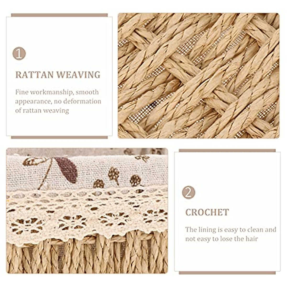 Laundry Office . Basket, Shelves Wicker Snacks with Storage Wooden Linen Vegetable for Vegetables S Rectangular Baskets, Size Household Weaving Jewelry Desktop Room