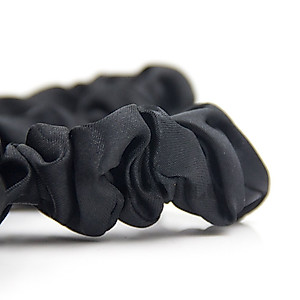 Set of 24 Black Satin Hair Scrunchies for Women Elastic Hair Ties Small Hair Bobbles Fabric Hair Bands Ponytail Holder Girls Hair Accessories