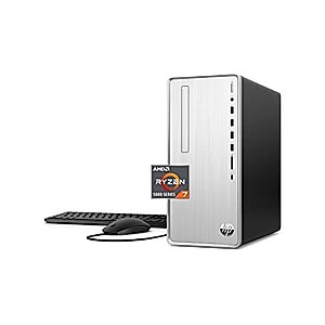 HP Pavilion Desktop Computer PC, AMD Ryzen 7 Processor, AMD Radeon Graphics, 16 GB SDRAM, 512 GB PCIe SSD, Windows 11 Pro OS, 9 USB Ports, High-Performance Wi-Fi & Bluetooth, (TP01-2062,2022)