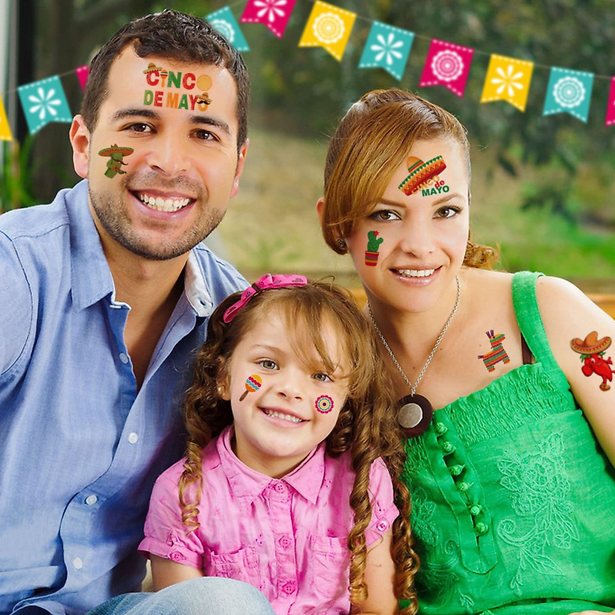 75 Pieces Fiesta Party Supplies Tattoos for Kids, Mexican Cinco De Mayo Party Decorations Favors, Final Fiesta Taco Bachelorette Fake Tattoos Stickers for Adult Boys Girls