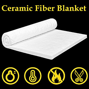 32" x24" x1" (Thick) Ceramic Fiber Blanket Fireproof Insulation Baffle Rated to 2400F, High-Temperature Resistance for oven Stoves, Kilns, Forges