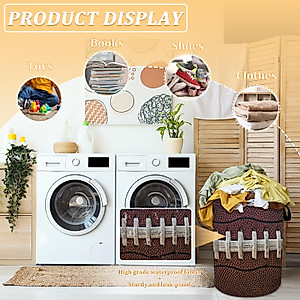 American Football Texture Laundry Basket, Sports Theme Laundry Hamper Foldable Waterproof Funny Tote Bag Dirty Clothes Storage Bucket Toy Organizer for Bathroom/Laundry/Bedroom 15.7"x19.6"