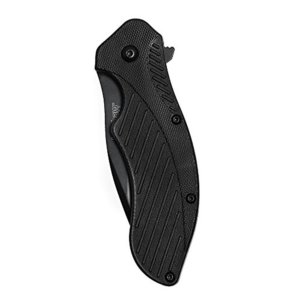 Kershaw Clash Black Serrated Pocketknife, 3" 8Cr13MoV Steel Drop Point Blade, Assisted One-Handed Flipper Opening, Folding Utility EDC