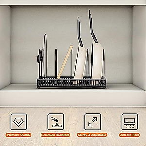 Mallnos Compact Pan Rack Organizer - Space-Saving Solution for Singles - Holds 4 Pans - Premium Iron Construction
