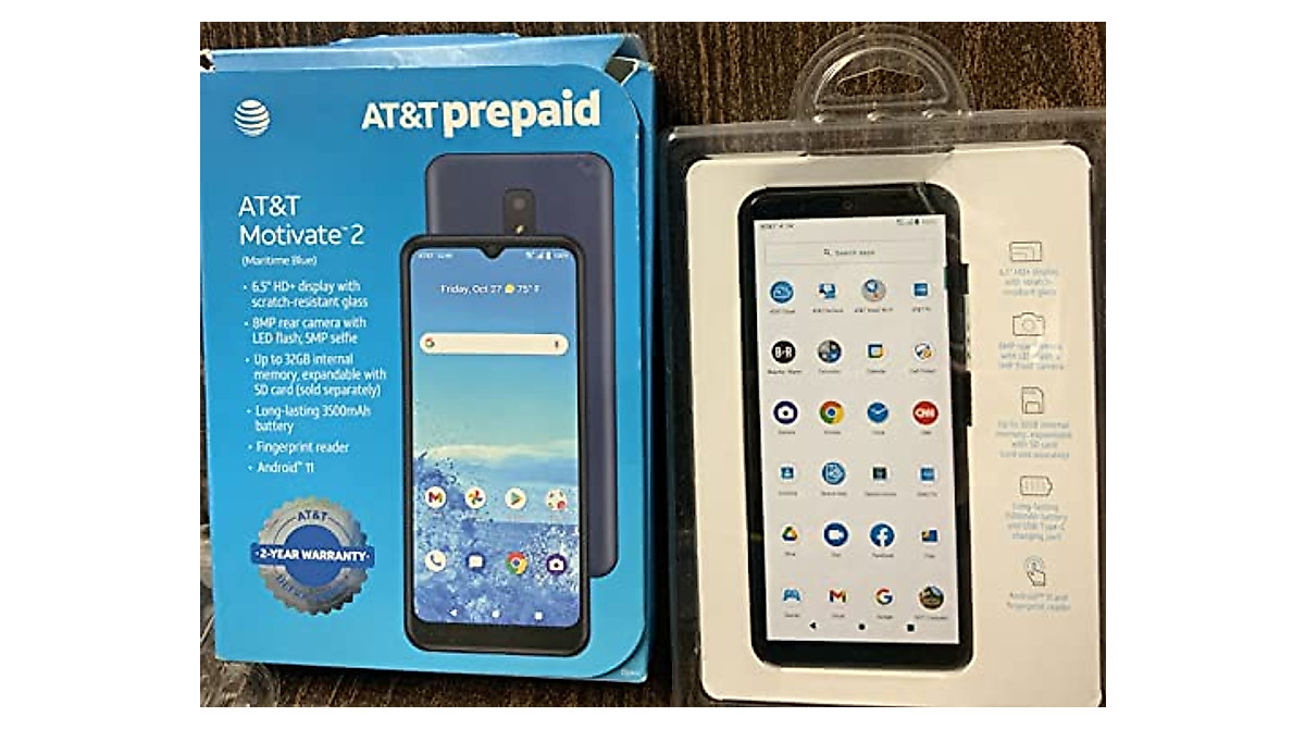 AT&T Motivate 2 Smartphone 32GB in Maritime Blue - 4G LTE & Android 11