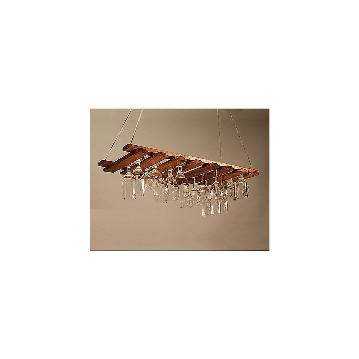 American Metalcraft GR1435 Glass Rack & Holder, Stemware Display, 35" L x 14" W, Walnut