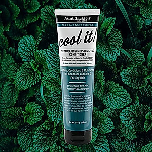 Aunt Jackie's Aloe & Mint Recipes Cool It! Stimulating Moisturizing Conditioner With Rosemary & Lemongrass for Softer, Healthier Looking Hair, 10 oz