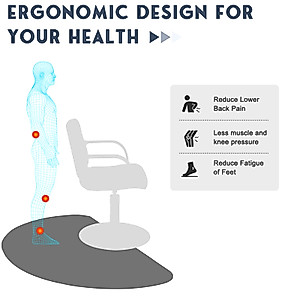 OmySalon 1/2'' Thick Anti Fatigue Mat for Hairstylist Standing, 3'x4' Barber Floor Matt Under Salon Chair, Hair Cutting Hairdressing Equipment