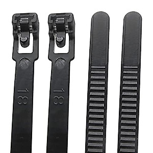 TUKKIVA Black Resuable Zip Ties Heavy Duty 8 Inch 50 Lbs Tensile Strength Releasable Cable Wire Ties 100 Pack