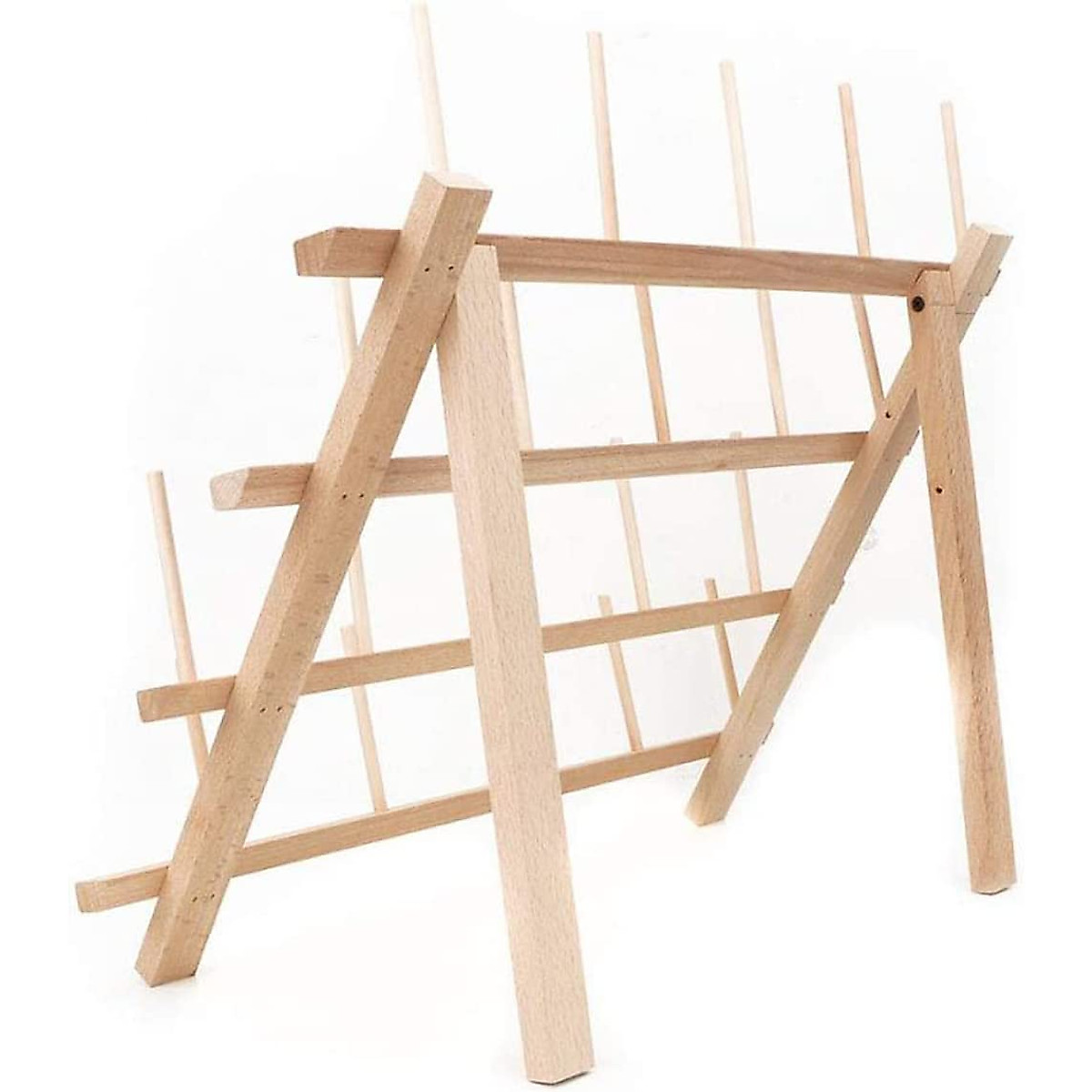 20 Spool Foldable Wooden Thread Rack Holder,Spool Cone Bobbins Stand Thread Organizer Wall Mount Yarn Storage Spool Holder Machine Sewing Embroidery Quilting Storage Holder,Sewing Craft Tools