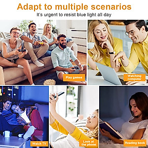 Craebuer Clear Glasses for Women Men, Retro Round Blue light Blocking Reading Eyeglasses with Lightweight Frame, Anti Eyestrain UV Glare Filter Eyewear