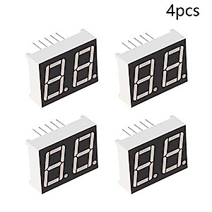 Bettomshin 4Pcs LED Digital Dispaly Common Cathode 10 Pin 2 Bit 1.34 x 0.94 x 0.31inch(LxWxH) 0.56" Red Display Digital Dispaly 5621AH