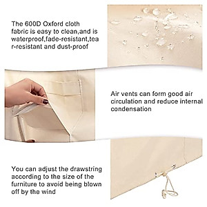 Slan Arrow Patio Chair Covers 2 Pack, Outdoor Lawn Furniture Covers, Waterproof Lounge Deep Seat Covers, 600D Heavy Duty Outdoor Chair Covers (32" W x 37" D x 36" H)