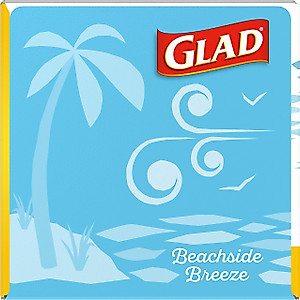 GLAD Small Drawstring Trash Bags, 4 Gallon Green Trash Bags for Small Kitchen or Office Trash Can, Beachside Breeze with Febreze Freshness to Eliminate Odors, 80 Count - Packaging May Vary