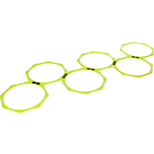 Trademark Innovations 24" Hexagonal Speed & Agility Training Rings - Set of 6 with Carry Bag (Yellow)
