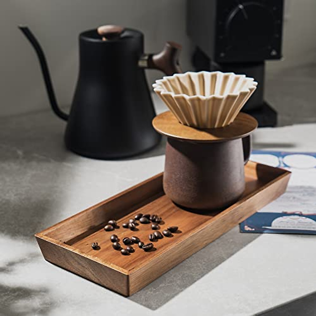 Jo Lavie Sink Wood Vanity Tray - Modern Bathroom Decor for Restroom, Dressers, Countertop - Versatile House and Apartment Decoration - 12" x 5" x 1"