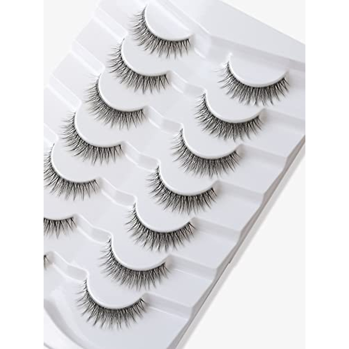 Gmagictobo False Eyelashes Short Natural Lashes Wispy Lashes 3D Faux Mink Lashes Pack Light Volume Soft Strips Fake Eye Lashes 7 Pairs Multipack