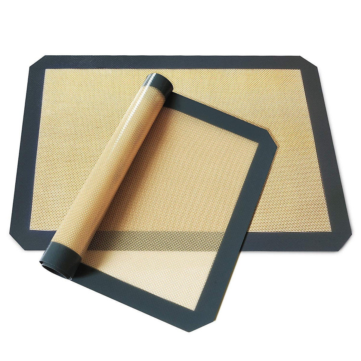 Betus Silicone Baking Mat - Professional Kitchen Food Bakeware (11-5/8" X 16-1/2") - Non-Stick Pastry Sheet Mat for Freezer, Oven, Microwave(2 Pack Set)