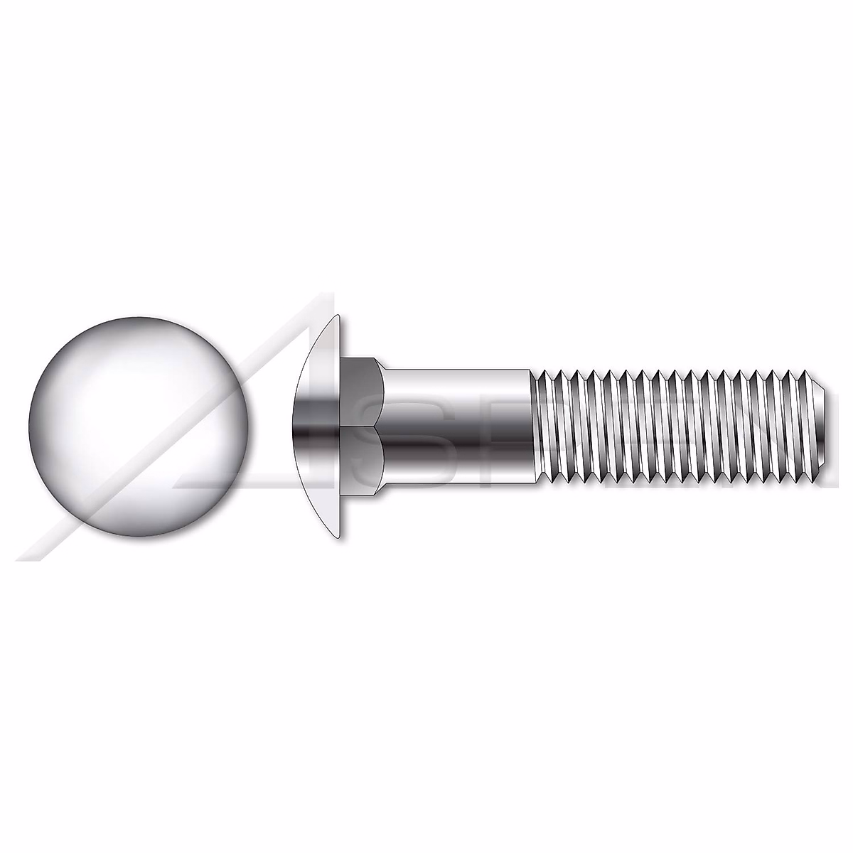 (25 pcs) M16-2.0 X 80mm, DIN 603 / ISO 8677, Metric, Carriage Bolts, Round Head, Square Neck, A4 Stainless Steel