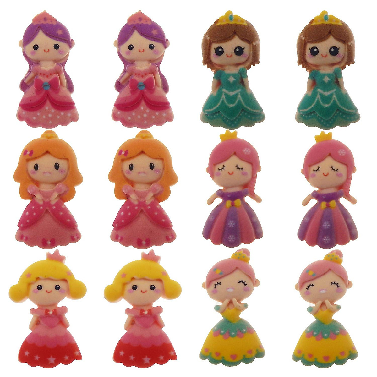 40-Pack Bulk Resin Princesses Flat Back Pretty Girls Embellishments DIY Art Projects Craft Making Flatbacks Phone Case Decorations 2-3cm
