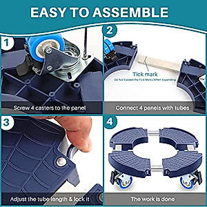 Senwow Plant Stand with Wheels, 15-22 Inch Adjustable Plant Caddy with Wheels Indoor Outdoor, Large Plant Cart Dolly with Casters for Flower Pot Garden Pot Mover