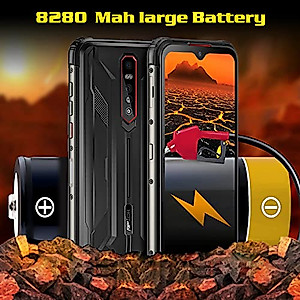 HOTWAV 5G Rugged Smartphone Unlocked,8280mAh Battery 6.3" FHD+ Screen 48MP Five Camera Cell Phone, 8G+128GB Android 11 IP68/IP69K Waterproof Rugged Phone Cyber 7 (Black)